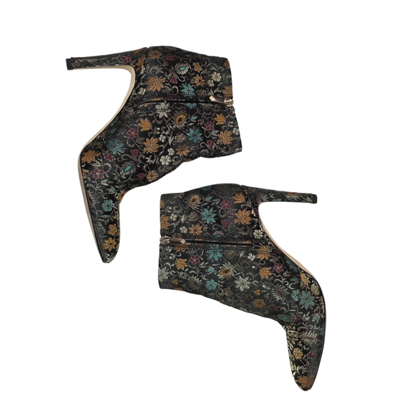 Sam Edelman | Shoes | Sam Edelman Floral Brocade Ankle Booties 75 Black ...